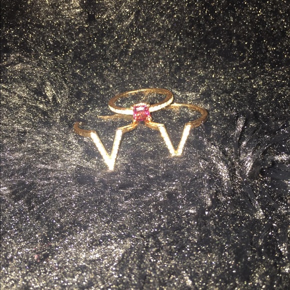 Swarovski | Jewelry | Swarovski Funk Collection Crystal Rose Ring Set ...